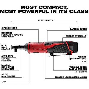 Power Tool Combo Kits,For Milwaukee Tools Combo Kit Milwaukee 2498-25 M12 12v Cordless Lithium-Ion Compact 5 Tool Combo Kit,Drill Driver,Impact Driver,Ratchet,Hackzall, Led Work Light