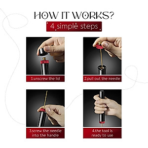 XALVA Air Pump Wine Opener - Travel Portable Air Pressure Wine Bottle Opener - Easy-Open Air Pressure Wine Opener Pump - Gifts for Wine Lovers - Efficient Wine Pump Opener for Home, Restaurant & Party