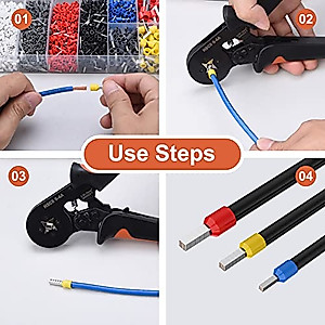 Ferrule Crimping Tool Kit with 2000PCS Wire Connectors, Preciva AWG23-7 Self-adjustable Ratchet Wire Crimping Tool Kit Crimper Plier Set