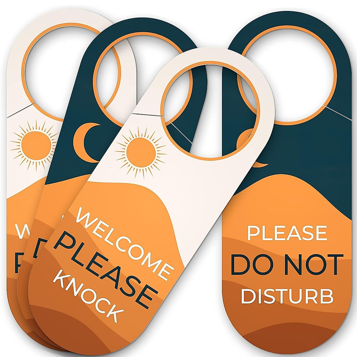 Do Not Disturb Door Hanger Sign, Welcome Please Knock - 2 Pack - 9 x 3.5" - Universal Fit - Perfect Signs for Bedroom, Hotel, Home Office for Privacy and Ensure People Do Not Enter