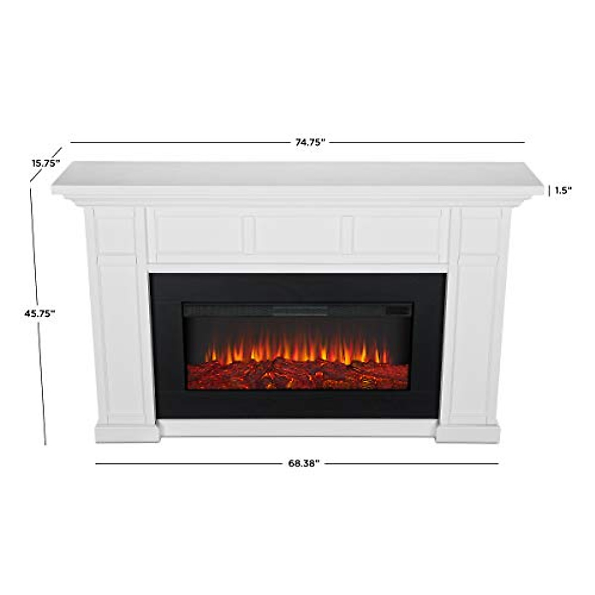Real Flame White Alcott Landscape Electric Fireplace