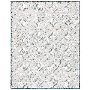 SAFAVIEH Glamour Collection 9' x 12' Blue/Ivory GLM660M Handmade Premium Wool Area Rug