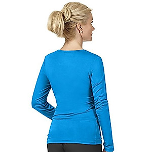 WonderWink Layers Women’s Silky Long Sleeve Tee — Green Apple, Medium