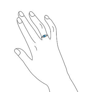 Nautical Starfish Stabilized Turquoise Heart Band Ring For Women For Teen Oxidized Sterling Silver December Birthstone