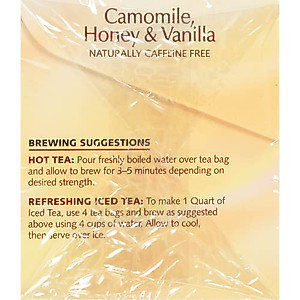 Twinings Tea, Camomile, Honey & Vanilla - Comforting Caffeine Free Blend, Twinings Camomile Tea Bags with Honey & Vanilla, Soothing Twining Sleep Tea Beverage, 20 Count