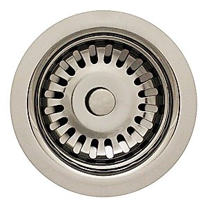 Whitehaus RNW35L-POCH 3-1/2-Inch Basket Strainer for Deep Fireclay Applications, Polished Chrome
