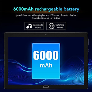 Gugxiom 10.1in Business Tablet, Android Tablet, 4g Calling Tablet, 6GB RAM 128GB ROM, 5MP+8MP Camera, Octa Core CPU, 6000mAh, 5G WiFi, GPS, Dual Sim Dual Standby (Blue)