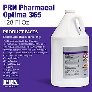 PRN Pharmacal Optima 365 - Essential Fatty Acids Nutritional Supplement for Cats & Dogs - with Omega-3, Omega-6, Omega-9, & Other Vitamins & Minerals to Support Overall Pet Health - 1 Gallon