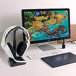 GEEKRIA TPU Headphones Stand for Over-Ear Headphones, Gaming Headset Holder, Desk Display Hanger with Solid Heavy Base Compatible with Sennheiser 202 II, HD598, Sony MDR7506 (Black)