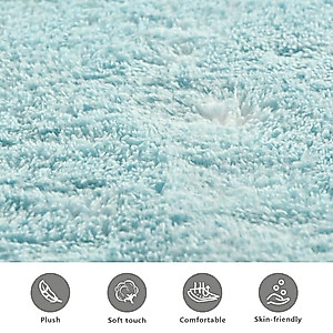 Fluffy Floor Carpet-Dolphin Blue Ocean Summer，39x20in Front Door Mat Indoor Machine Washable Carpet,Aesthetic Rug