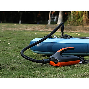 Tuomico 20PSI High Pressure SUP Electric Air Pump,Dual Stage Inflation Paddle Board Pump for Inflatable Stand Up Paddle Boards, Boats,Kayak,12V DC Car Connector
