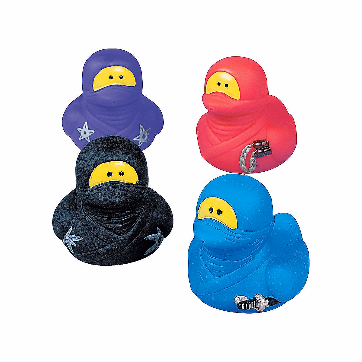 Fun Express Ninja Rubber Ducks, Duckies, 12 Pieces, Birthday Parties, Karate School, Treasure Chest Supplies