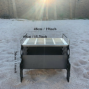 Fire Pits & Bowls, Multifunctional BBQ Grill Table, Garden Patio Heater, Outdoor Firepit Bowl for Camping Picnic Backyard Bonfire