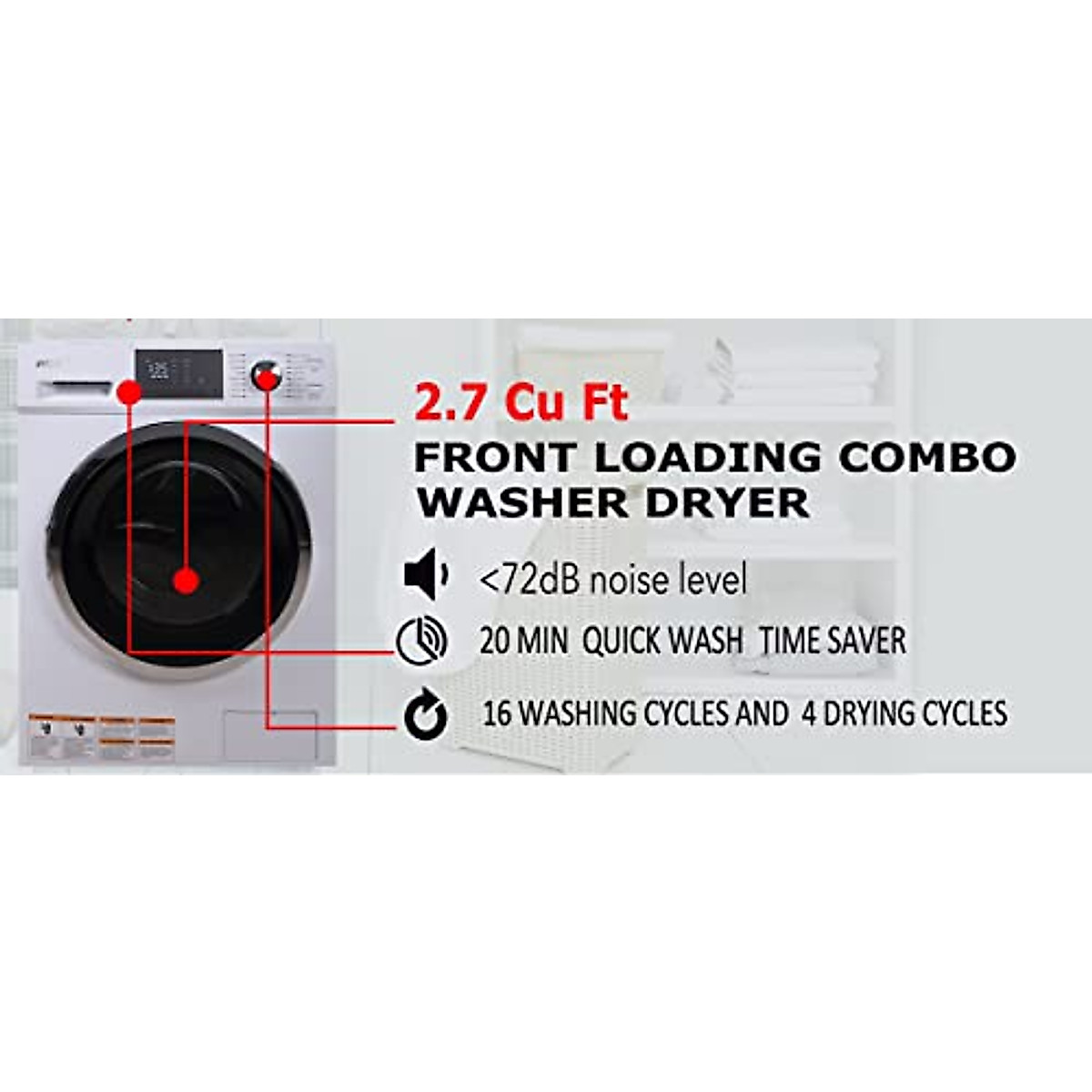 RCA RWD270 Washer and Dryer Combo 2.7 cu ft - White