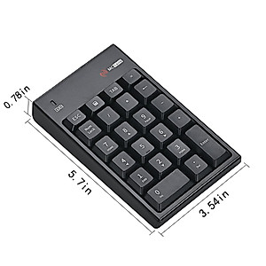 MCSaite Wireless Numeric Keypad & Mouse Combo - Use One Receiver Wireless Number Pad Keyboard and Mouse for Laptop Desktop