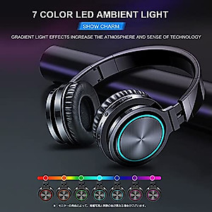 SLuB Wireless Headphones Over Ear Wireless Bluetooth Headphones Foldable Headphones 24H Playback Time CVC8.0 Microphone and Detachable Cable, Suitable for Adult, Child, TV, Travel, Home Office