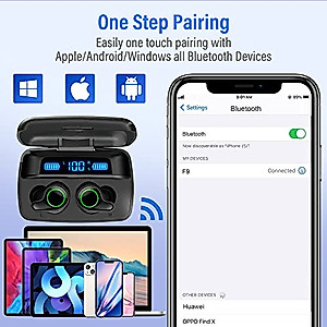 Esiposs Wireless Earbuds, Bluetooth 5.0 Ear Buds 156hr Playtime, in-Ear Headphones with Mic Stereo IPX7 Waterproof Fast Charging Earphones with USB-C LCD Charging Case for iPhone Android