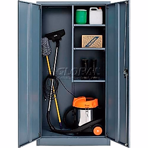 Global Industrial Assembled Janitorial Cabinet, 36x18x72, Gray