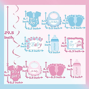 JINGAOFUN 20PCS Baby Gender Reveal Party Decorations Boy or Girl Gender Reveal Party Supplies Party Ideas Pink and Blue Decorations He or She Pregnancy Announcements Decor