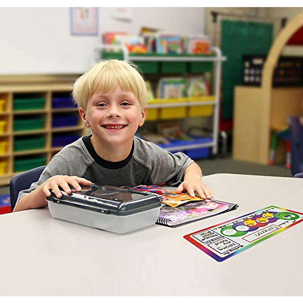 Kenson Kids “I Can Do It!” Caterpillar Token Board 10 Pack – Dry Erase Classroom- Student Incentive Star Charts - Ages 3-10 - Positive Reinforcement Boards with Customizable Goal Box-Measures 5 x 11”