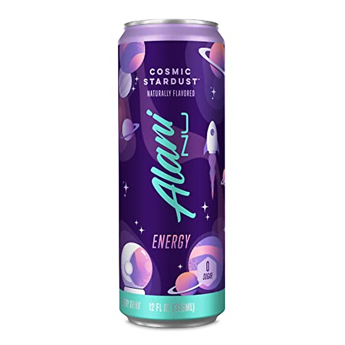Alani Nu Sugar-Free Energy Drink, Pre-Workout Performance, Cosmic Stardust, 12 oz Cans (Pack of 12)