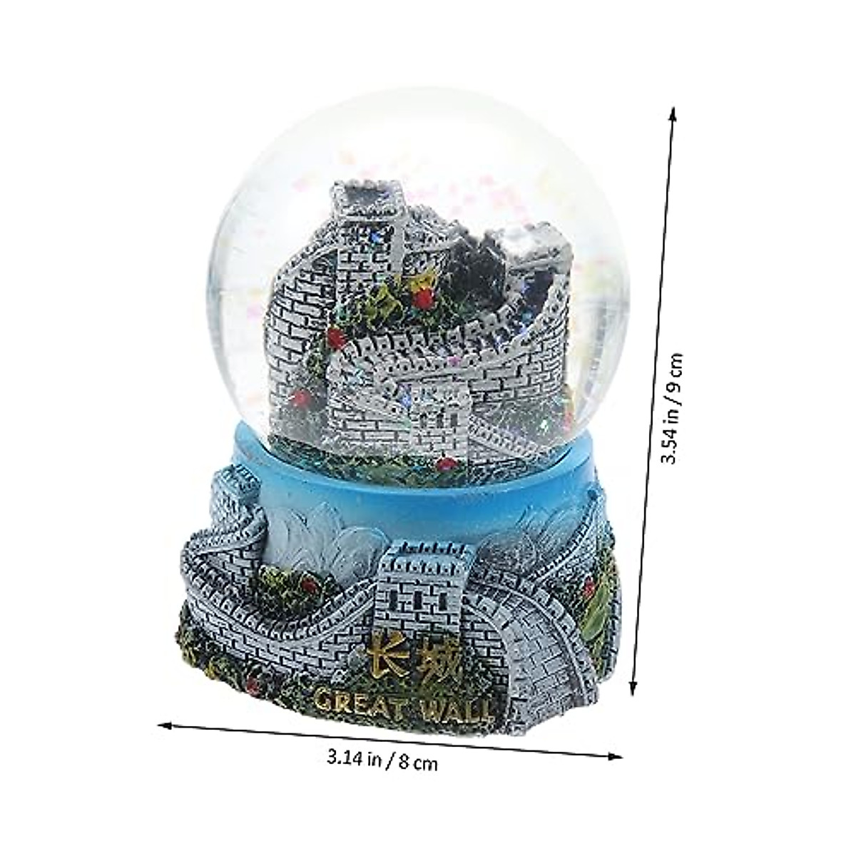 NOLITOY 1pc Great Wall Crystal Ball tablescape Decor Christmas Ornaments Chinese Decor Clear Snow Globe Crystal Snow Globe Nativity Snowglobe Tourist Attractions Crystal Ball Water Desktop