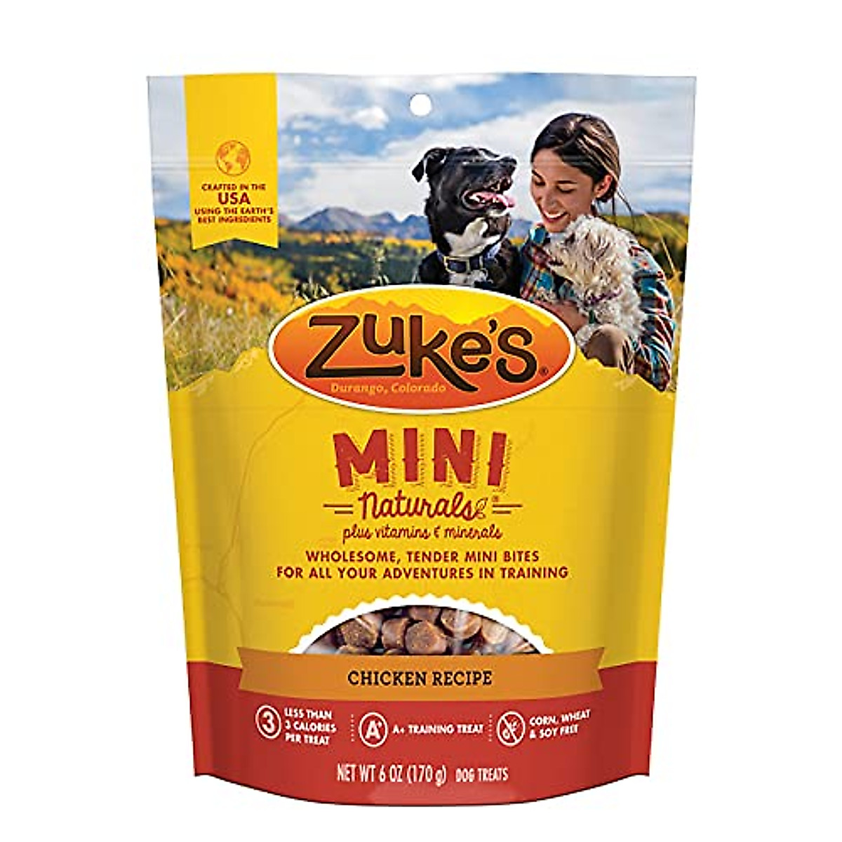 Zuke's Mini Naturals Dog Training Treats, Chicken Recipe, Soft & Tender Mini Dog Treats with Vitamins & Minerals, for All Breed Sizes, 6 OZ Bag (Pack of 3)