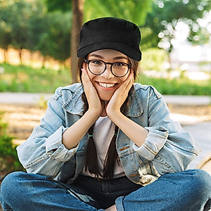 Geyoga 4 Pieces Cadet Army Caps Military Adjustable Flat Top Caps Cotton Unisex Cadet Hat Costume Army Hat