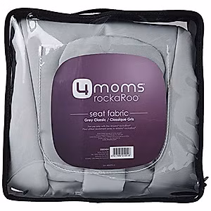 4moms rockaRoo Seat Fabric, For Baby, Infant, and Toddler, Machine Washable, Smooth, Nylon Fabric, Grey Classic
