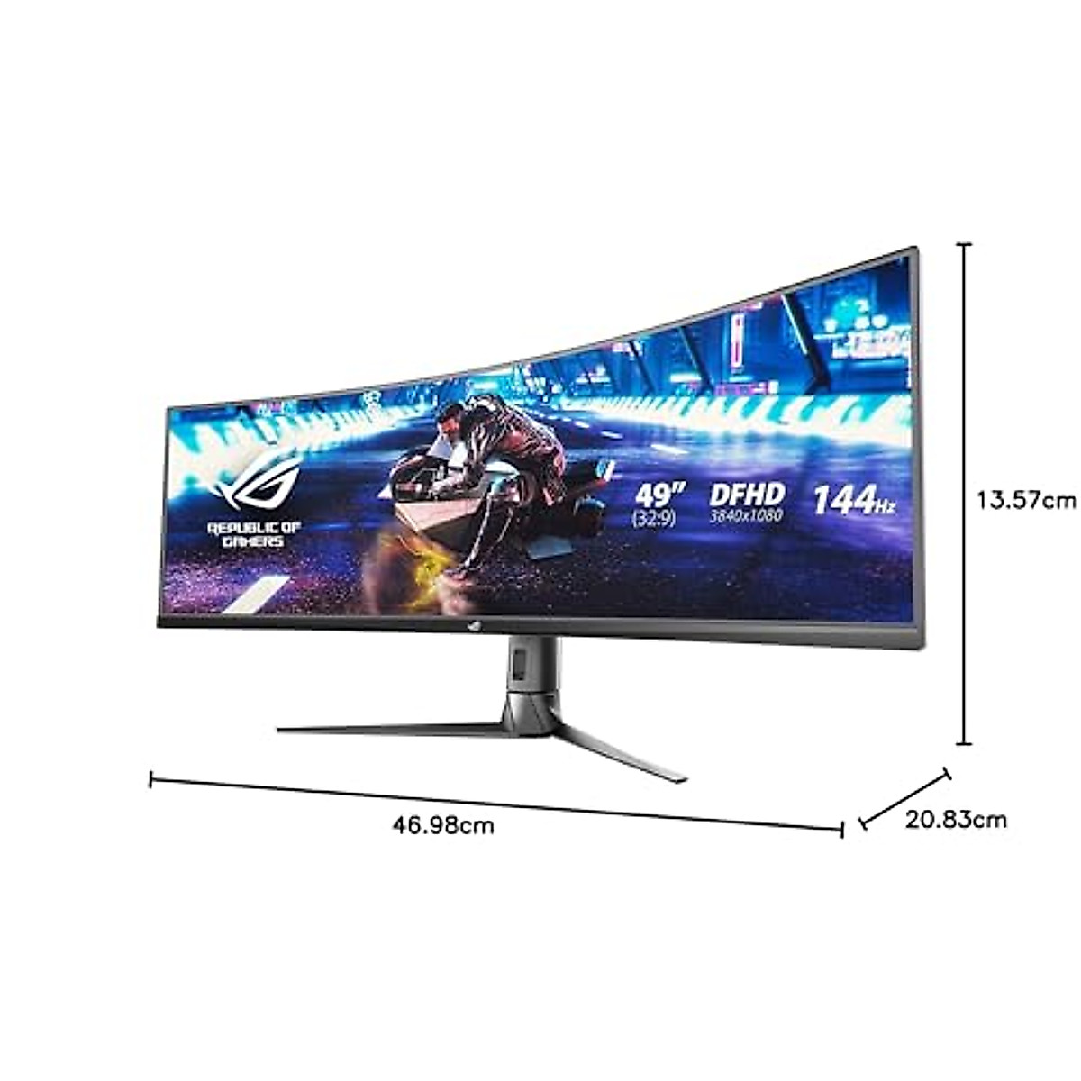 Asus ROG Strix XG49VQ 49” Curved Gaming FreeSync Monitor 144Hz Dual Full HD HDR Eye Care with DP HDMI Black