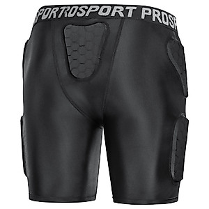 DGXINJUN Youth Kids Padded Compression Short Hip Portector 5 Pads Football Girdle