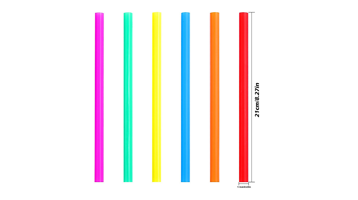 200Pcs Jumbo Straws - Colorful, Extra Long & Durable