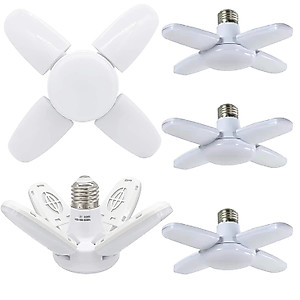 Stayofa 4 Pack LED Garage Light 40W,Mini Deformable Led Garage Ceiling Lights E26 6500K Daylight Garage Lights Adjustable Led Garage Light Bulb for Garage,Workshop,Workbench,Barn,Warehouse,Full Area