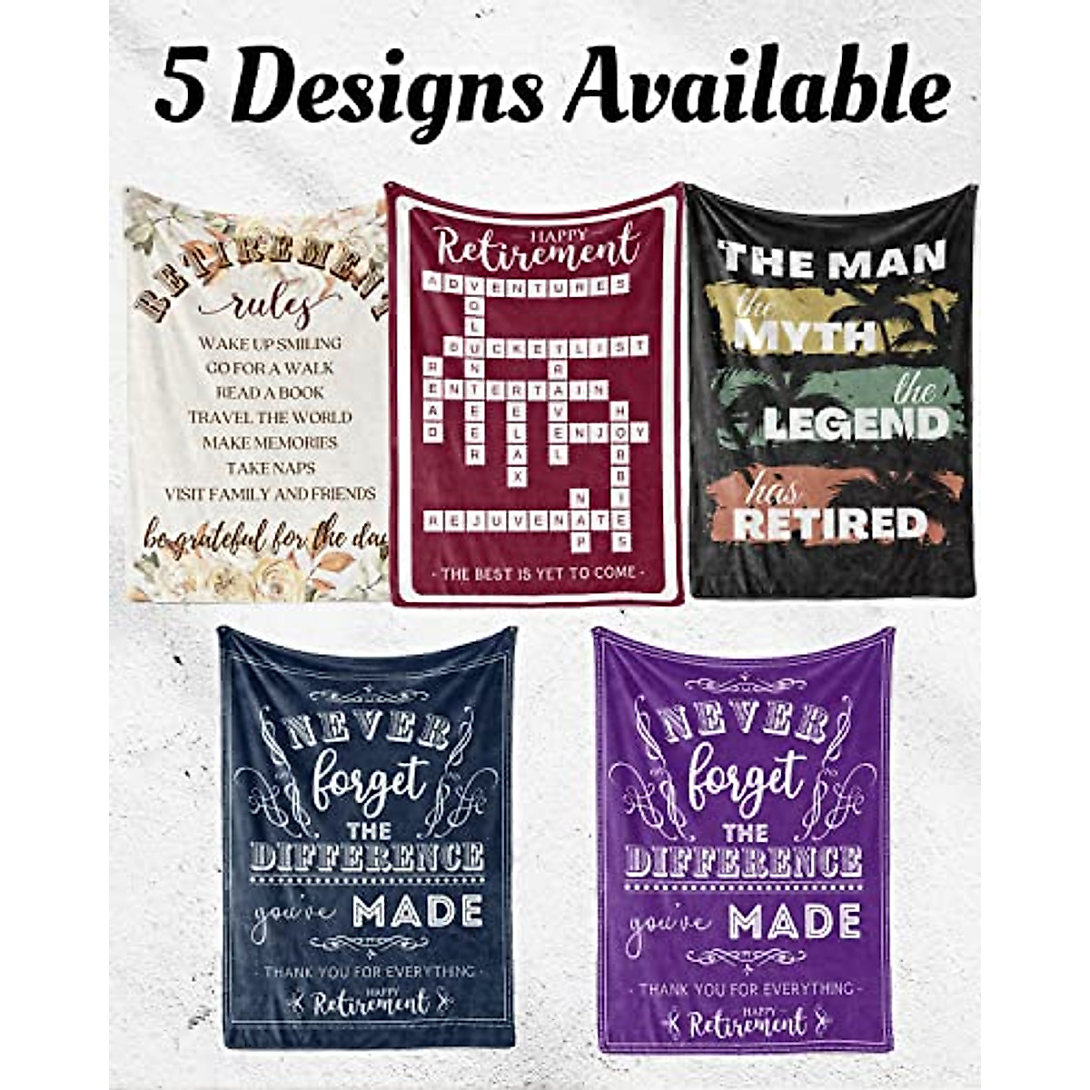 InnoBeta Retirement Gifts for Women, Never Forget The Difference You Have Made, Purple Flannel Throws Blanket, Congratulation Gifts for Retirees for Friends, Teachers, Nurses 50"x 65"