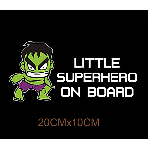 Meitinalife Little Superhero Baby on Board Stickers Reflective Kids ON Board Car Stickers and Decals Baby in Car Styling Windshield Window Vinyl Stickers for Car Body Door Decoration 3.93"x7.8" (9)