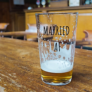 Married AF Wine Glass And Beer Glass Gift Set - Funny Mr And Mrs Wedding Or Engagement Gifts - Great For Couples, Newlyweds, And Anniversaries