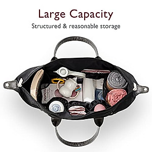 Momcozy Breast Pump Bag Diaper Bag Tote, Detachable Double Layer, Separate Storage Area for Breast Pump, with Changing Pad and 3 Insulated Pockets, Multifunction Diaper Bag for Travel, Work