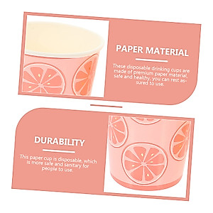 OHPHCALL Gold Embossed Mixed Color Lemon Cups Set 8Pcs Disposable Paper Drink Cups Compact Juice Storage for Party Supplies