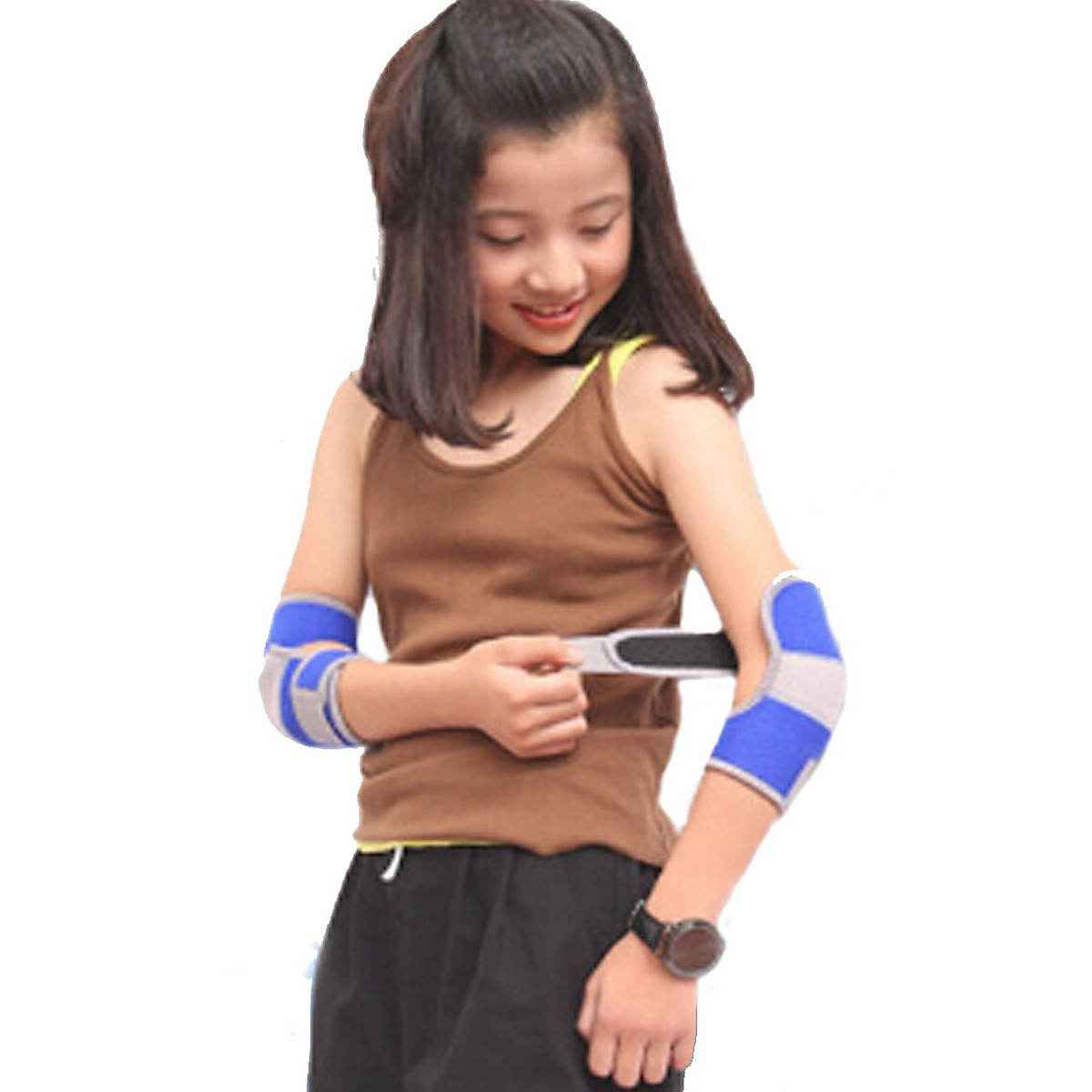 Kids Elbow Brace Pads for Girls Boys Breathable Adjustable Arm Elbow Protector Cover Crashproof Compression Sleeve Gel Pad Elbow Support Guard for Roller Skating Basketball Football Volleyball Cycling