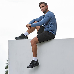 FitVille Slip On Shoes for Men Mens Athletic Shoes for Foot Pain Lightweight Tennis Shoes Durable Wide Feet Trail Running Shoes Half Size Walking Shoes (JETBLACK, 12 Wide)