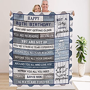 80th Birthday Gifts for Women Men, 80th Birthday Thrown Blanket 50" x 60", 80 Years Old Gifts Ideal for Him Her, 1943 Blanket Gift for Parents Husband Friends Bestie 80th Birthday Blanket Decorations