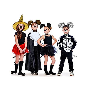 12 Pcs Puppy Dog Costume Set Dog Fancy Dress Costume Includes Dog Ears Headband Bowtie Dog Fake Nose Dog Tail Animal Costume Accessories for Women Adult Kids Halloween Party Cosplay Decorations