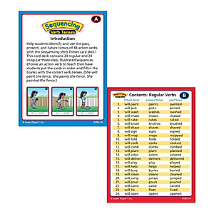 Super Duper Publications | Sequencing Regular and Irregular Verb Tenses Fun Deck | Early Reader and Grammar Flash Cards | Educational Learning Materials for Children