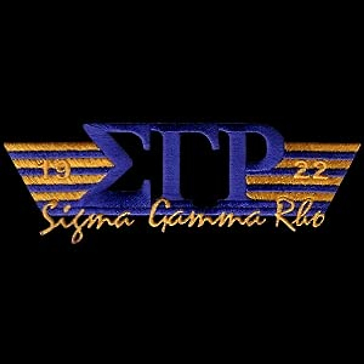 Sigma Gamma Rho Signature Wings Sphinx Letters & Founding Date Emblem Patch Blue