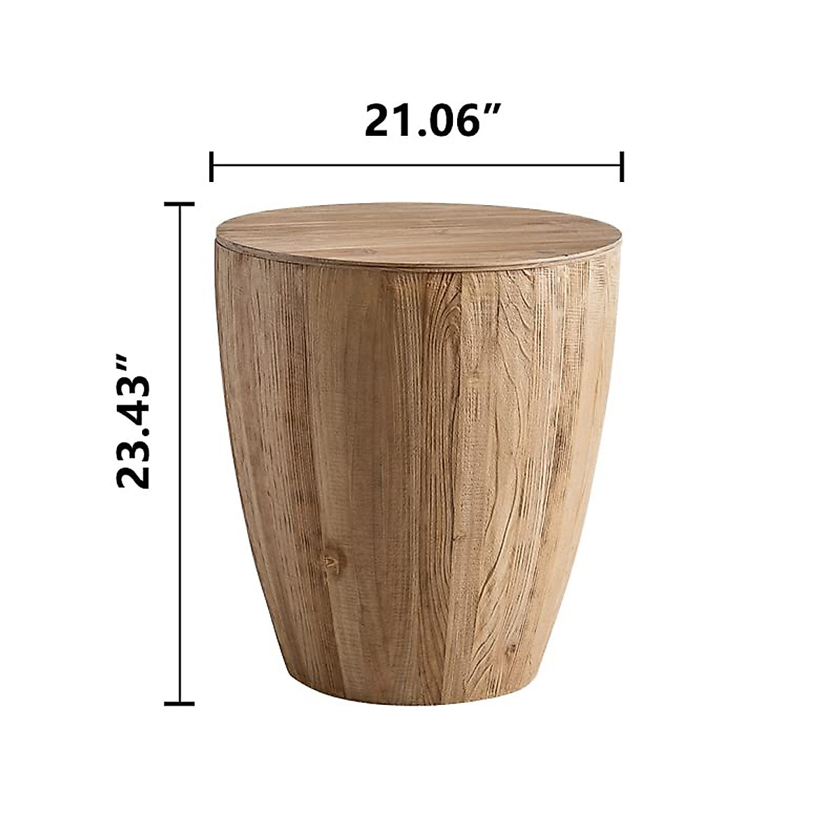 Wetiny 21.06" Vintage Style Bucket Shaped Coffee Table for Office, Dining Room and Living Room