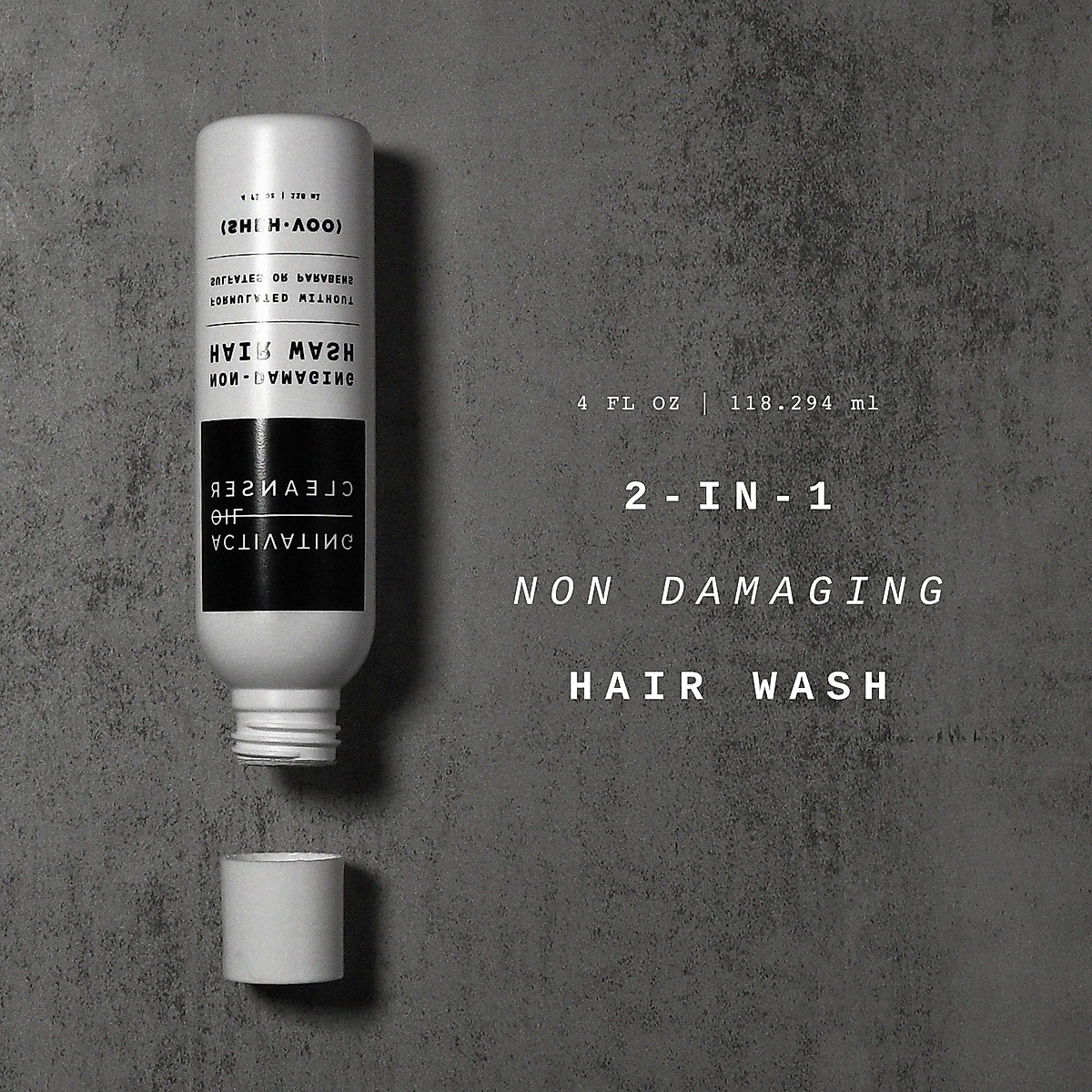 (SHEH•VOO) Activating Oil Cleanser - 2 in 1 Non-Damaging Hair Wash - Shampoo/Conditioner Alternative - Sulfate & Paraben Free (4 fl oz)