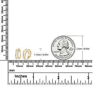 AINUOSHI Moissanite Split Hoop Huggie Earrings, 14k Gold Twist Double Hoop Huggie Earrings, Sterling Silver Double Hoop Earrings for Single Piercing, Yellow Gold