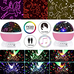 Night Light for Kids,Unicorn Gifts for Girls,Star Projection Gifts for Teenage Girls with Music 2 in 1 Popular Cool Toys Christmas Xmas Birthday Gifts for Girls Age 3 4 5 6 7 8 9Year Olds Baby Girls