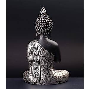 JORAE Seated Buddha Statue Buddhism Thai Meditating Home and Garden Decorative Sculpture Praying Collectibles Figurines, 9.5 Inches, Polyresin