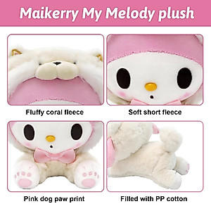 Maikerry 10" My Melo Plush Toy - Super Cute Kawaii Cinnamon Anime Dog Doll, Soft Stuffed Animal Pillow, Perfect Party Favor & Birthday Gift for Children & Fans (Pink Melo)